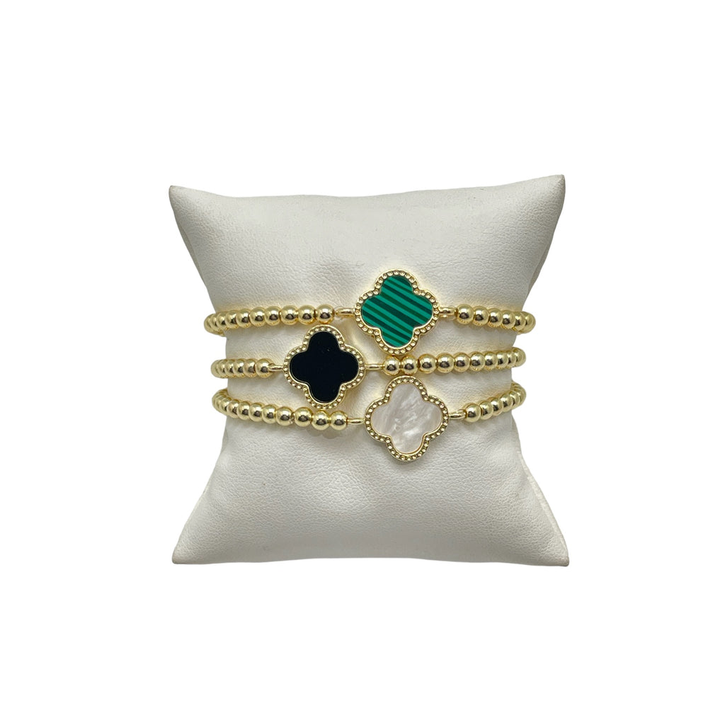 Stretch Clover Gemstone Bracelet – BEYOND BAROQUE