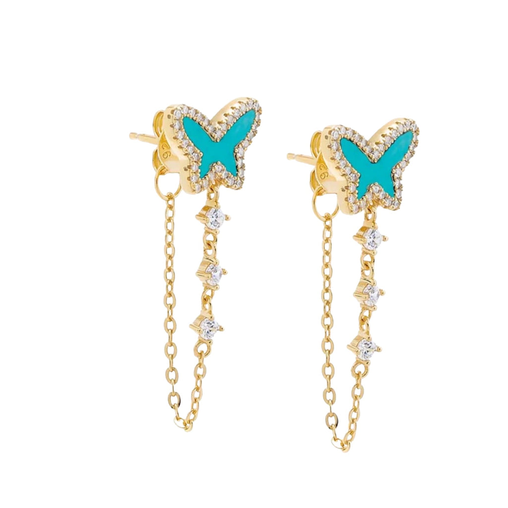 Butterfly Front Back Chain Earring – BEYOND BAROQUE