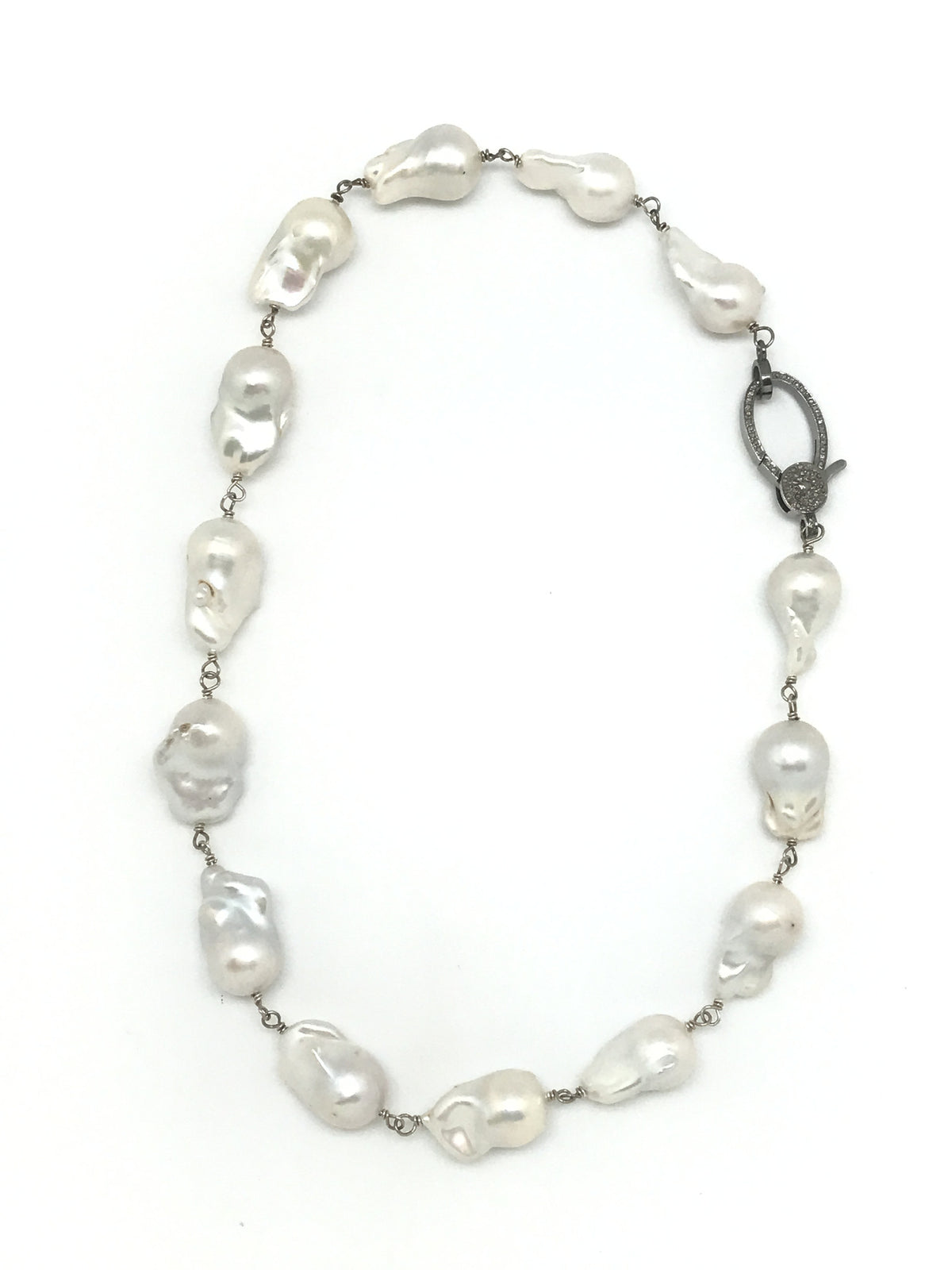 Baroque Pearl and Diamond Clasp Necklace – BEYOND BAROQUE